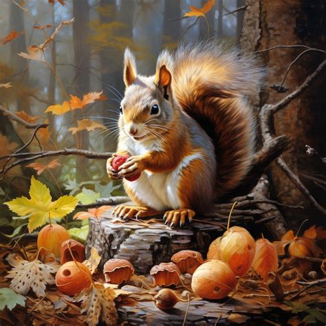 Premium Ai Image A Squirrel Vector Illustration