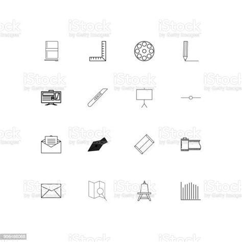 창조적인 프로세스 및 설계 선형 얇은 아이콘 설정합니다 간단한 벡터 아이콘 설명 0명에 대한 스톡 벡터 아트 및 기타 이미지 0명 눈금자 디자인 Istock