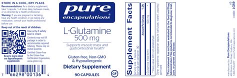 L Glutamine 500mg Pure Encapsulations Srq Care Pharmacy