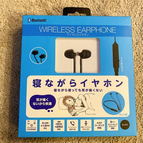 新品未開封♡bluetooth ワイヤレス イヤホン 寝ながらイヤホン ブラック メルカリ