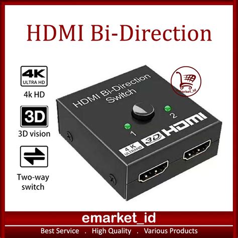 Jual Hdmi Bi Direction Switch 2 In 1 Splitter Bidirection Port 4k 2k Ultra Hd Indonesia Shopee