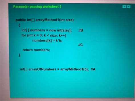 Solved Parameter Passing Worksheet 2 This Final Exercise