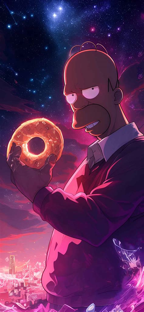 Homer Simpson With Donut Tap To Switch Wallpapers Epic Vibes