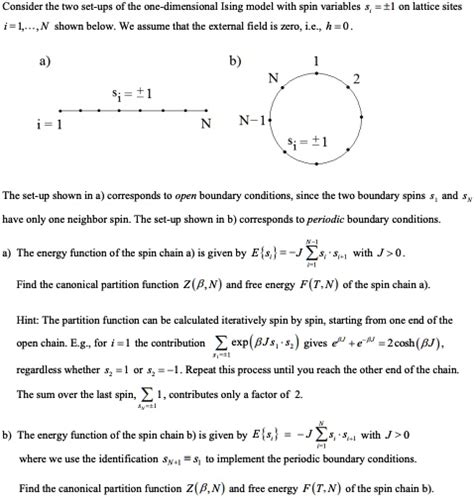 Consider The Two Set Ups Of The One Dimensional Ising Model With Spin