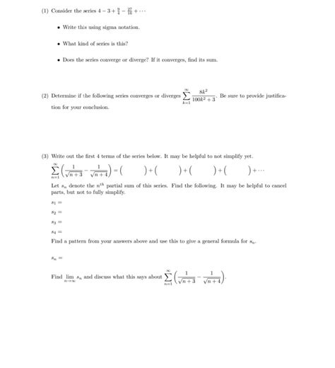 solved 1 consider the series 4−3 49−1627 ⋯ write this