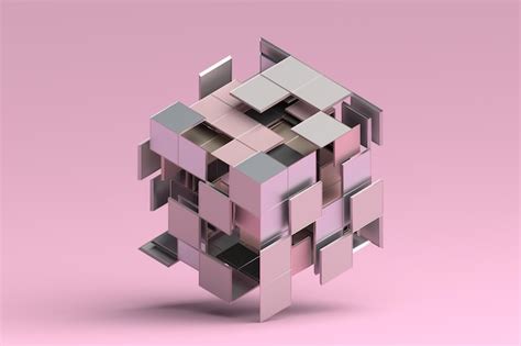 premium photo abstract 3d rendering of geometric shapes