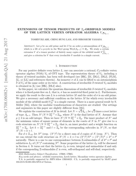 Pdf Extensions Of Tensor Products Of Mathbb Z P Orbifold Models Of The Lattice Vertex