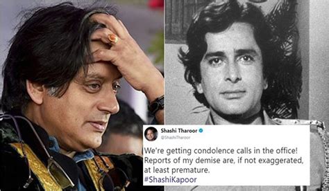 shashi tharoor s office gets condolence messages on shashi kapoor s