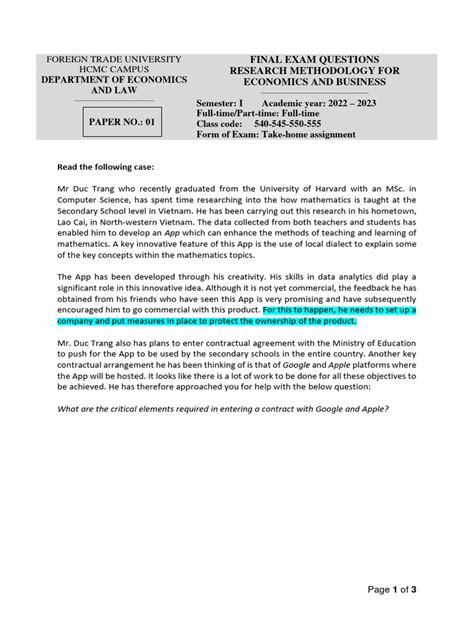 Final Exam Introduction To Law 11 December 2022 Pdf Mathematics Science