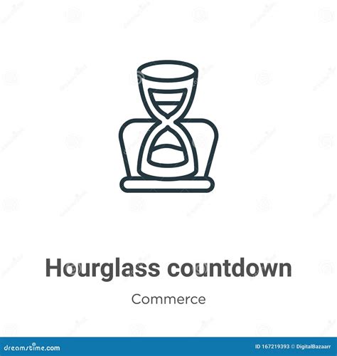 Hourglass Countdown Outline Vector Icon Thin Line Black Hourglass