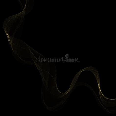 Golden Sparkles Flowing Wave With Dark Background Eps 10 Stock Vector