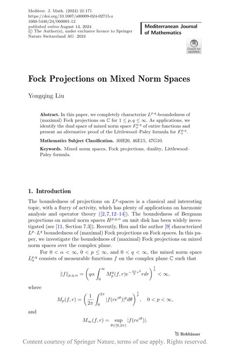 Fock Projections On Mixed Norm Spaces