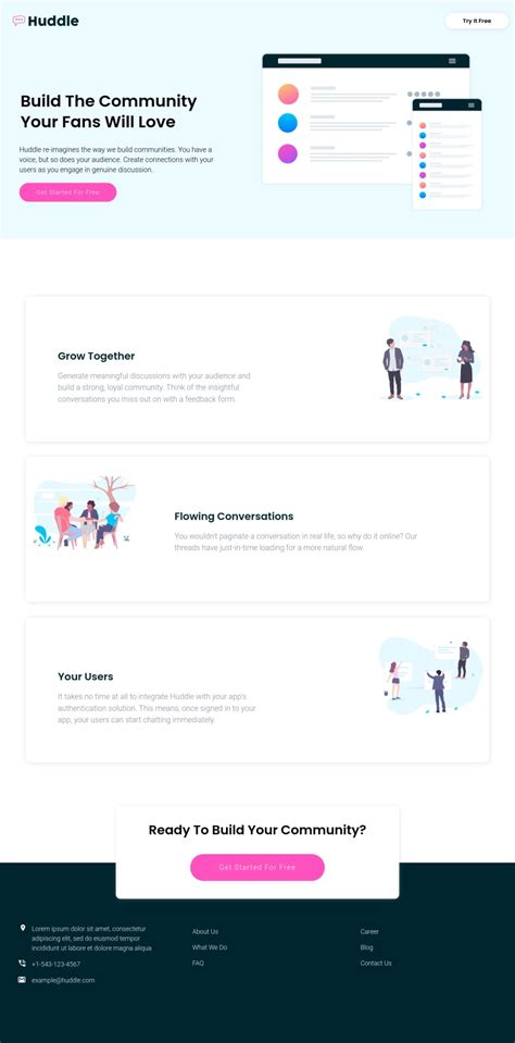 Frontend Mentor Huddle Landing Page With Alternating Feature Blocks Master Coding Challenge