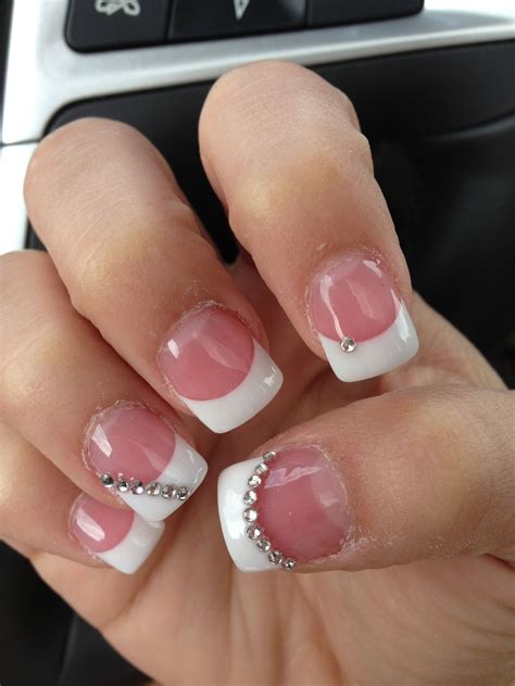 Gorgeous French Tip Nail Designs With Diamonds The Fshn