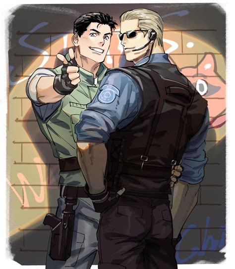 Chris Redfield And Albert Wesker Resident Evil And 1 More Drawn By Tatsumipsmhbpiuczn