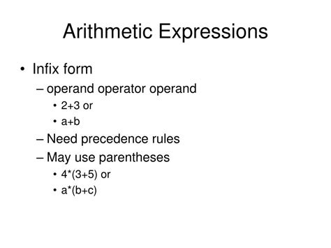 Ppt Arithmetic Expressions Powerpoint Presentation Free Download Id6085318