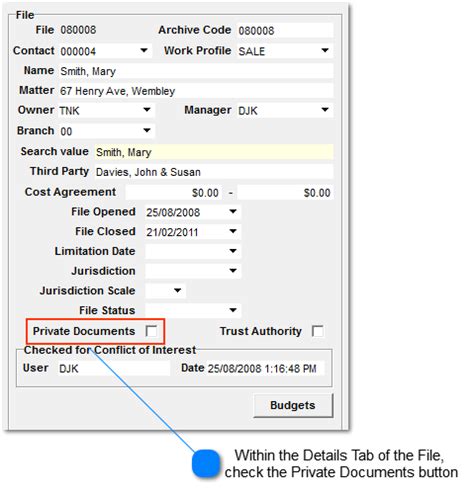 Private Documents On Files