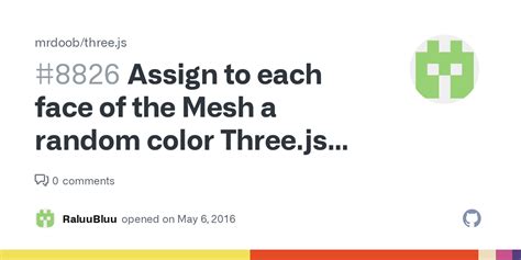 Assign To Each Face Of The Mesh A Random Color Three Js WebGL Issue