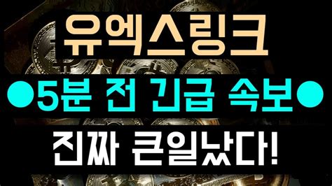 유엑스링크 코인 전망 5분 전 긴급 속보 진짜 큰일났다 Youtube