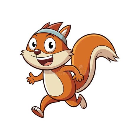Silly Squirrel Sprinting With Diadem Stock Vector Illustration Of