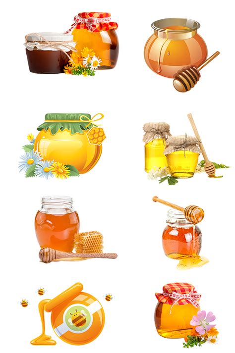 蜂蜜农产品蜂蜜罐鲜花春天健康免扣png