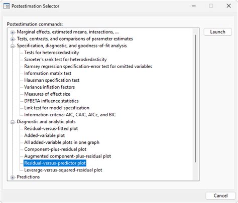 Postestimation Selector Stata