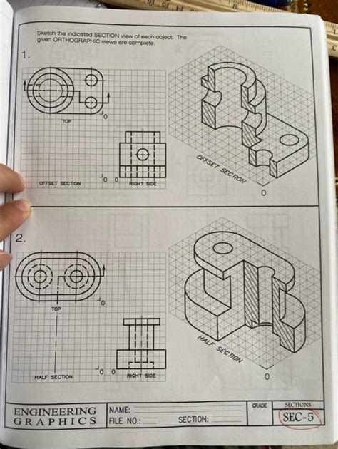 Solved Sketch The HORIZONTAL VIEW As An OFFSET SECTION Draw Chegg Com