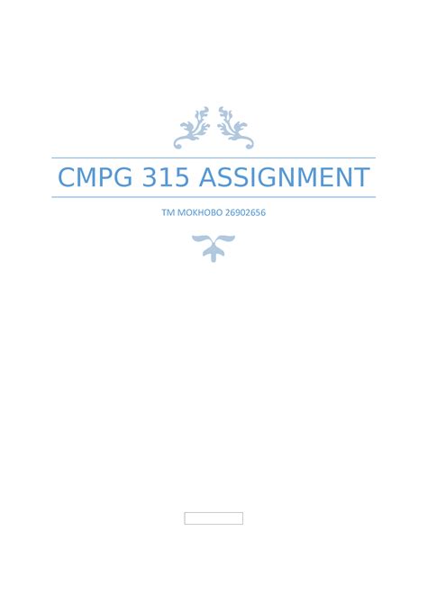 Tm Mokhobo 26902656 Cmpg 315 Assignment Cmpg 315 Assignment Tm