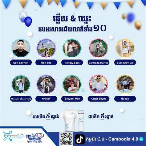 អបអរសាទរចំពោះអ្នកឈ្នះរង្វាន់ដបទឹករក្សាកម្ដៅ