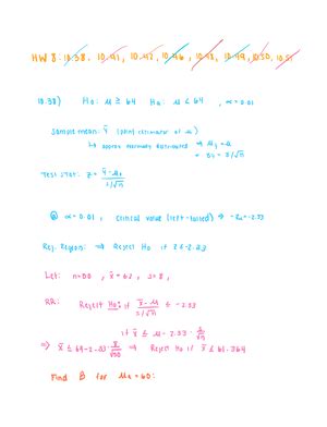 Hw Book Solutions Chapter Intro To Stat Theory Notes STA Studocu