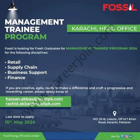 Fossil Energy Pvt Ltd Management Trainee Officer 2024