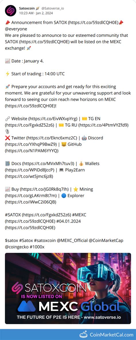 Satoxcoin (SATOX) - MEXC Listing