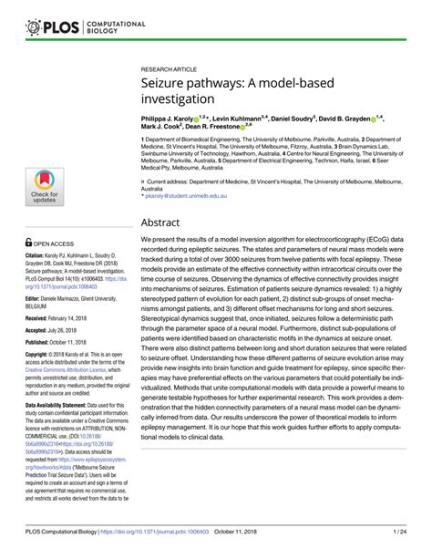 PDF Seizure Pathways A Model Based Investigation
