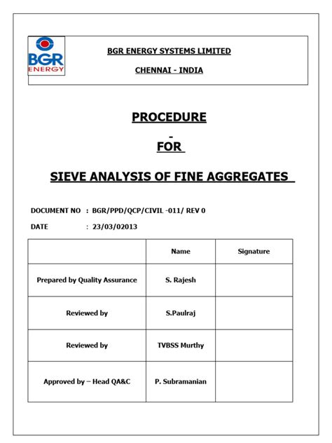 Fine Aggregate Sieve Pdf Applied And Interdisciplinary Physics Materials