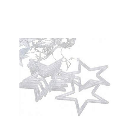 Led Χριστουγεννιάτικα Φωτάκια Ασύμμετρη Κουρτίνα 3μ σε Σχήμα Αστεριού 100 Λαμπάκια Θερμό Λεύκο