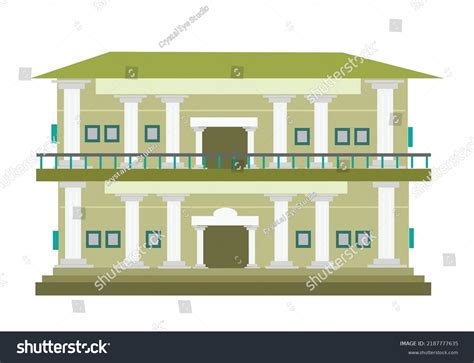 Two Storey Neoclassical Structure Hall Concept Stock Vector Royalty