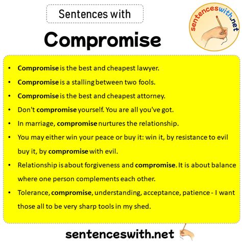 Sentences With Compromise Sentences About Compromise Sentenceswithnet