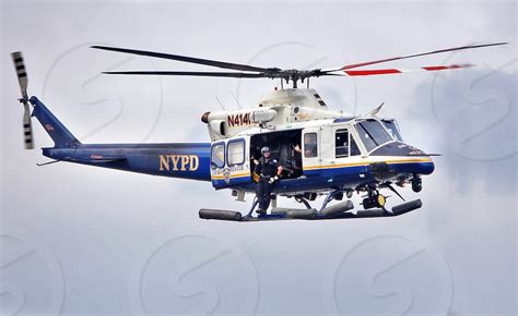 Nypd Helicopter At Night