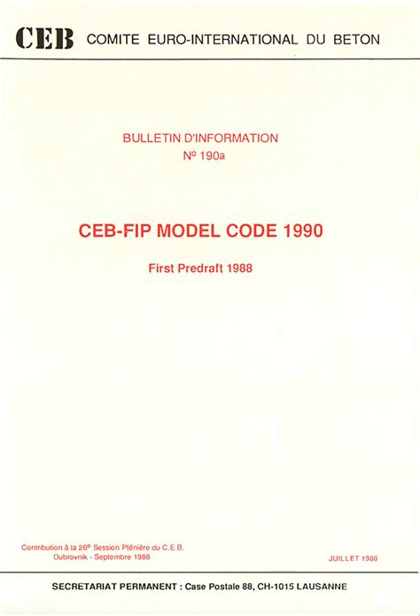 CEB Bulletins CEB FIP Model Code St Predraft Vol PDF
