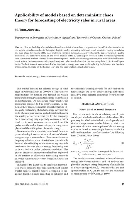 Pdf Applicability Of Models Based On Deterministic Chaos Theory For