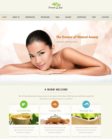 Dream Spa Salon Spa Wordpress Theme Inkthemes