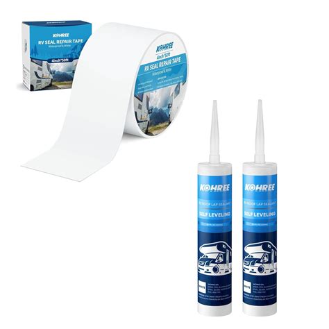 Kohree Rv Sealant Tape 4 Inch X 50 Foot Rv Roof Tape White Bundle Rv Roof Sealant 2