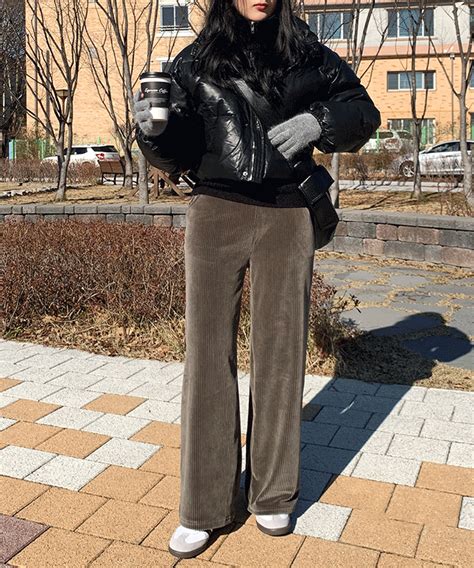 촤르르벨벳 융기모 밍크 벨벳 와이드팬츠 골덴 바지 에이블리