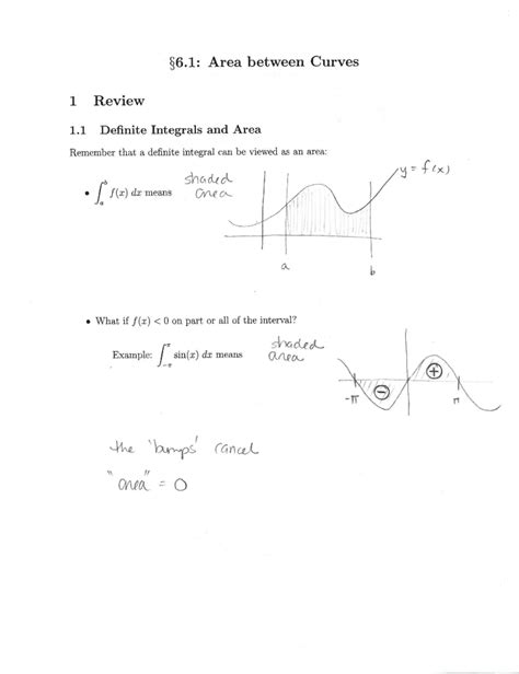 Professor Annotated Notes About Area Between Curves MAT Studocu