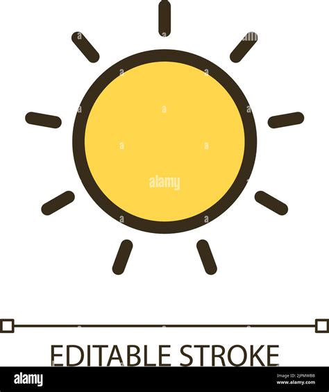 Sun Pixel Perfect Rgb Color Ui Icon Stock Vector Image And Art Alamy