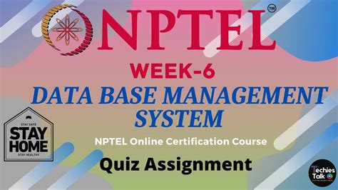 Nptel Database Management System Week 6 Quiz Assignment Solutions