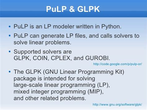 Tutorial Python Pulp And Glpk