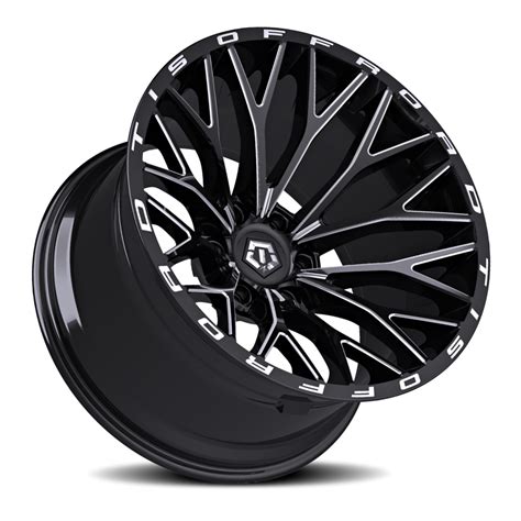 Tis 566bm 22x10 6x13976x55 Gloss Black Milled 10mm Wheels