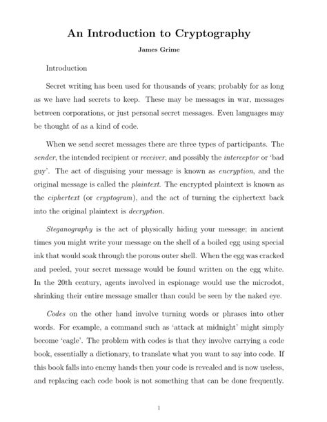 the mathematics of cryptography with james grime large font