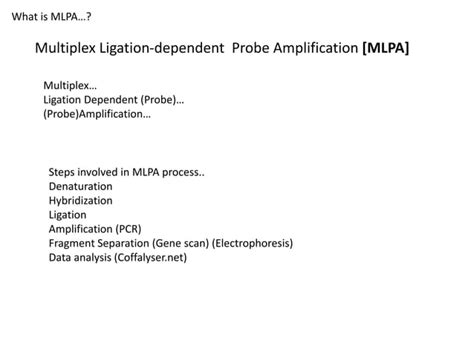Mlpamultiple Ligation Dependent Probe Amplificationpptx Chemistry Science